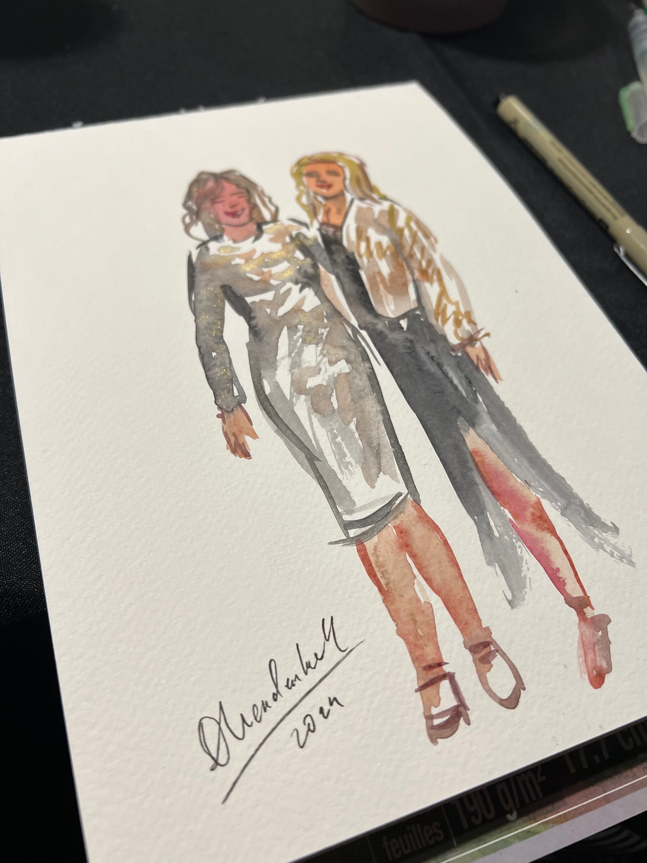LIVE GUEST PORTRAIT, Wedding Sketching, Live Wedding Painter, Fashion ...