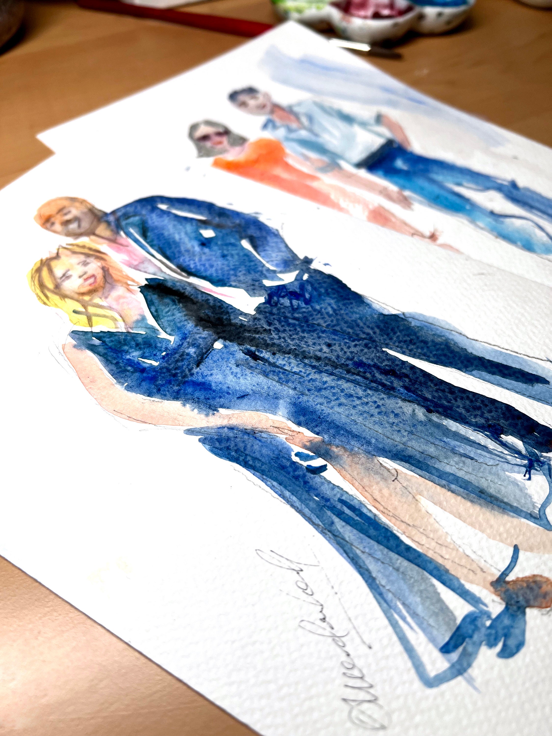 LIVE GUEST PORTRAIT, Wedding Sketching, Live Wedding Painter, Fashion ...