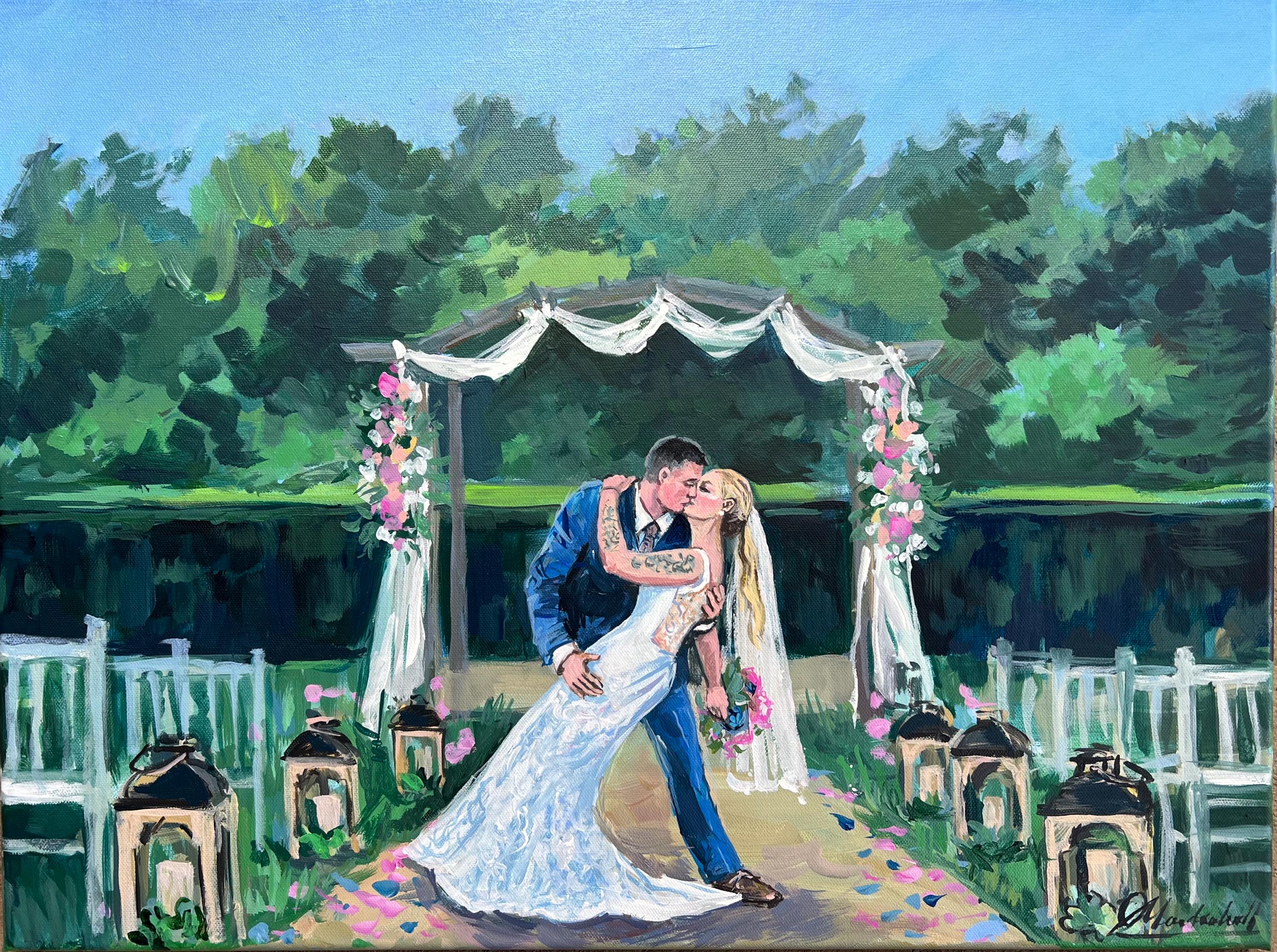 Live Wedding Painting: Pittsburgh Event Painter, Acrylic on Canvas ...
