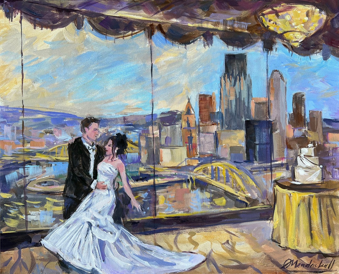 LIVE WEDDING PAINTING, Pittsburgh Live Event Painter, Painting Created ...