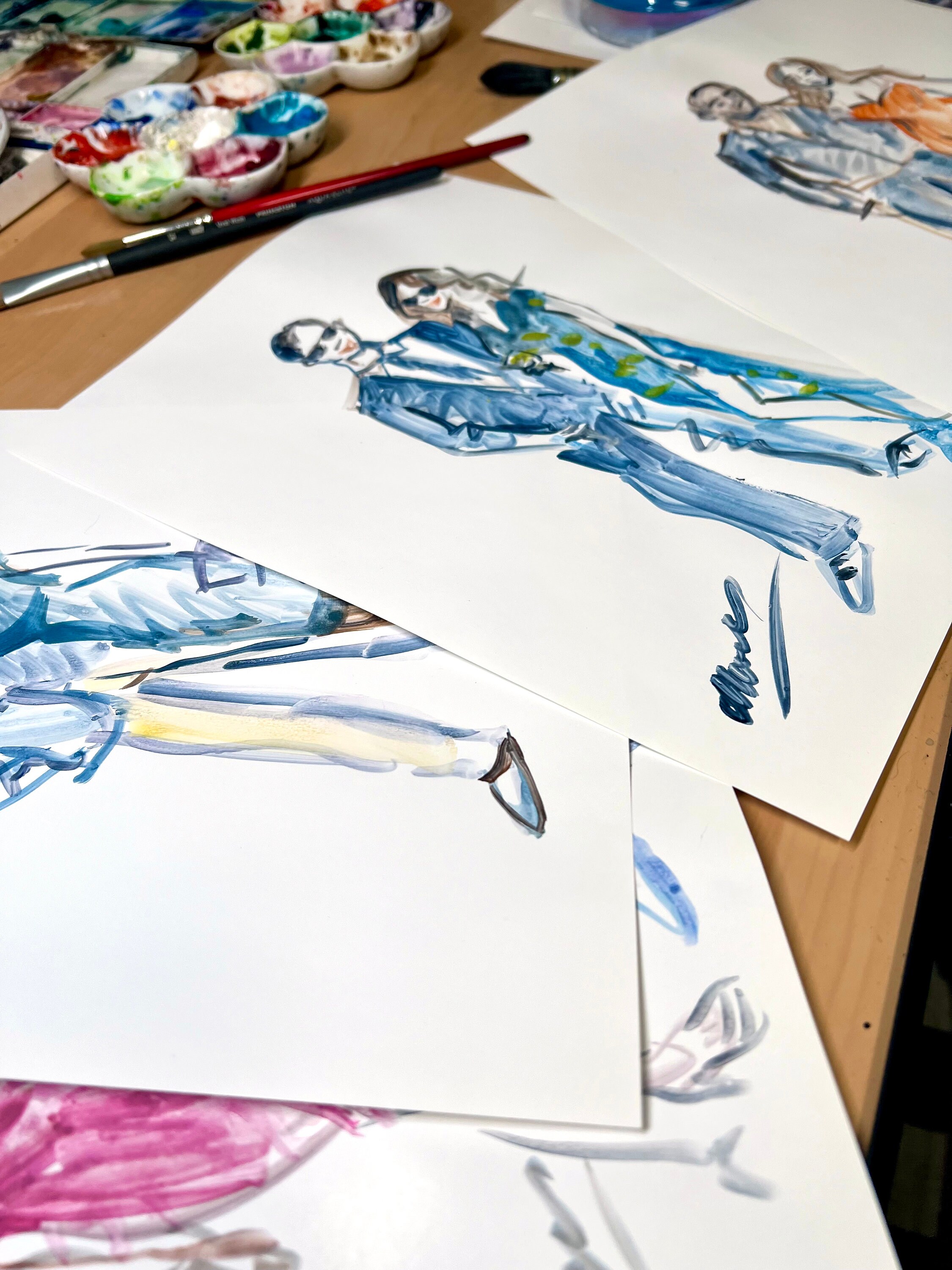 LIVE GUEST PORTRAIT, Wedding Sketching, Live Wedding Painter, Fashion ...