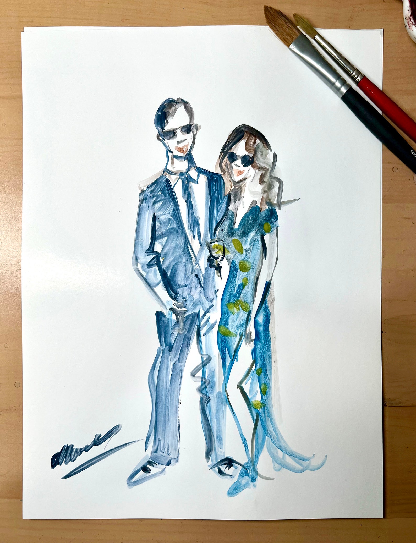 LIVE GUEST PORTRAIT, Wedding Sketching, Live Wedding Painter, Fashion ...