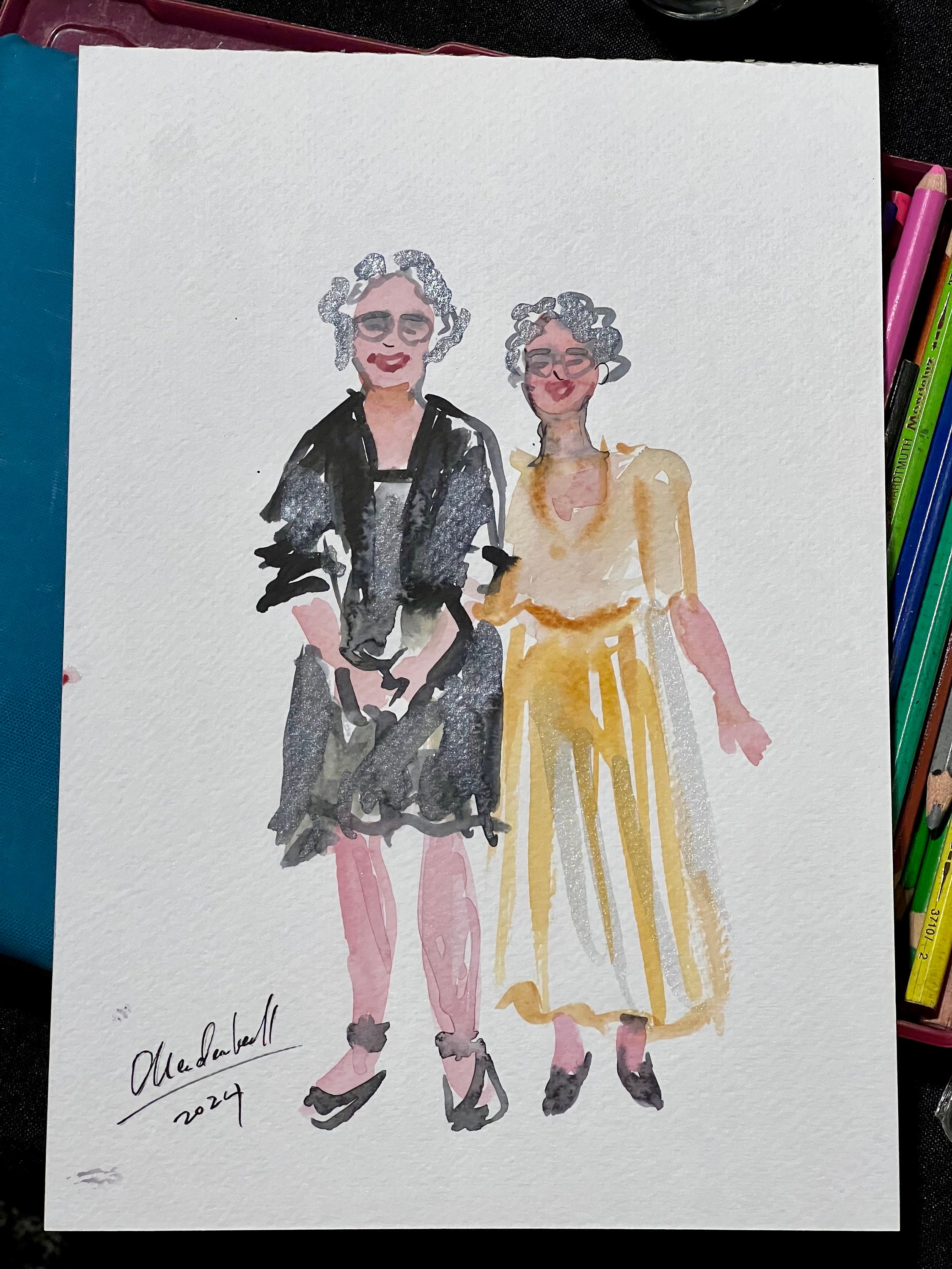 LIVE GUEST PORTRAIT, Wedding Sketching, Live Wedding Painter, Fashion ...