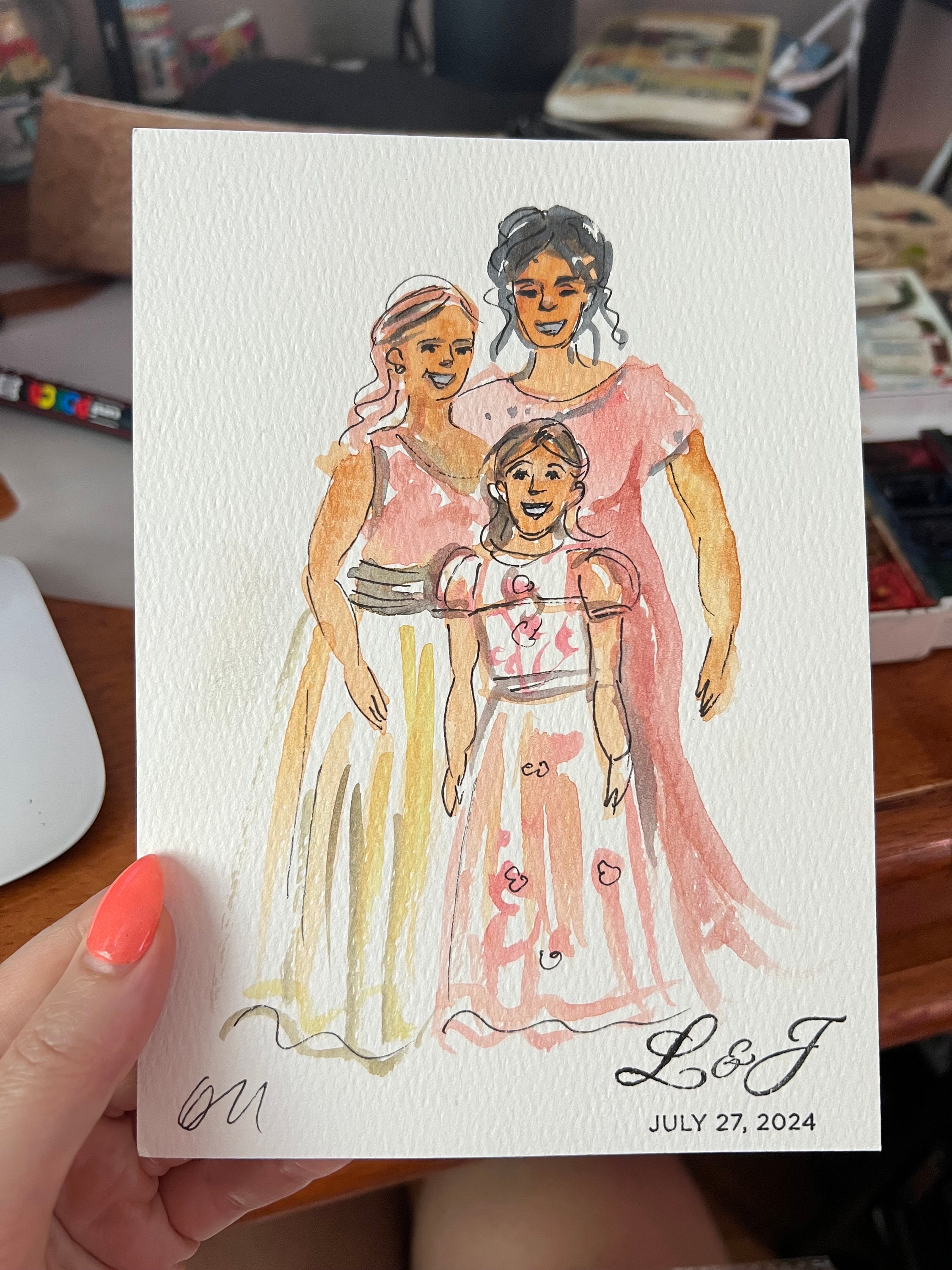 LIVE GUEST PORTRAIT, Wedding Sketch, Live Wedding Painter, Fashion ...