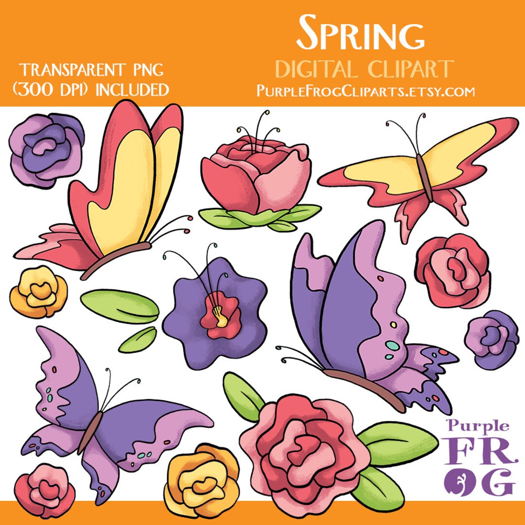 Watercolor SPRING - Digital Clipart, Clip Art. 14 Images, 300 Dpi. Jpeg ...