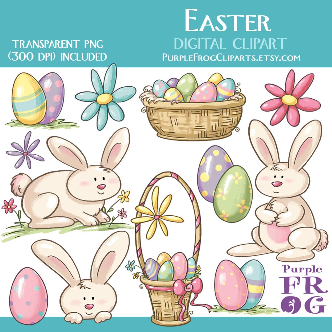 Watercolor EASTER - Digital Clipart, Clip Art. 15 Images, 300 Dpi. Jpeg ...