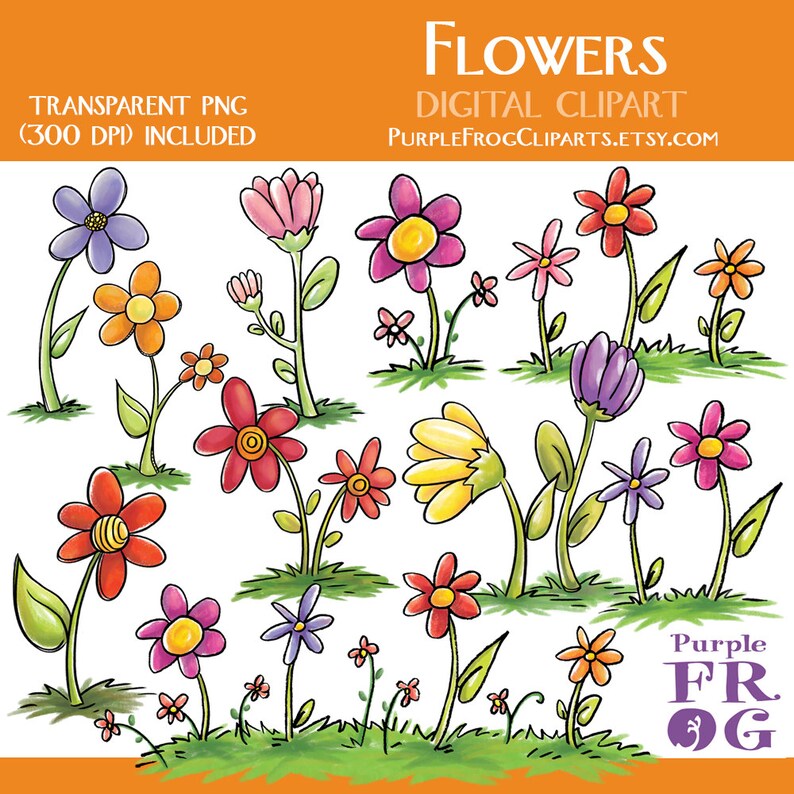 Watercolor FLOWERS - Digital Clipart, Clip Art. 11 Images, 300 Dpi ...