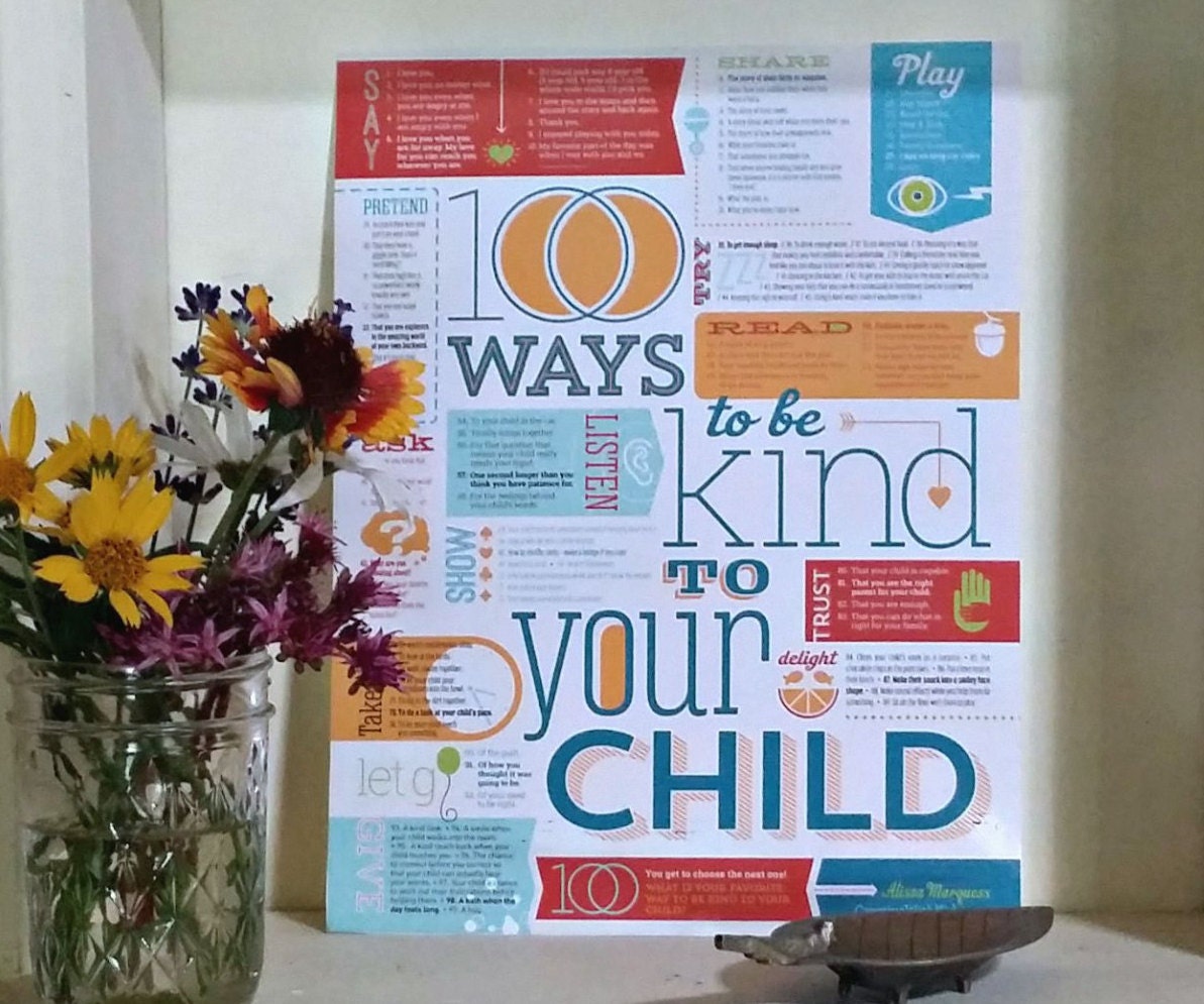 Print at Home 100 Ways to Be Kind to Your Child Digital Download letter ...