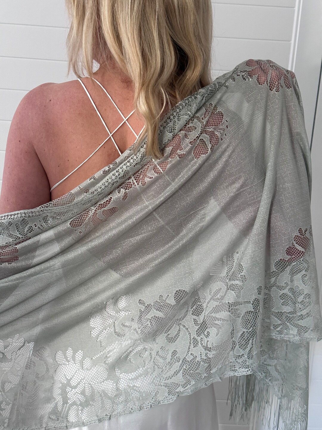 Green Tulle Lace Tassel Wedding Shawls Bridesmaids Shawls - Etsy
