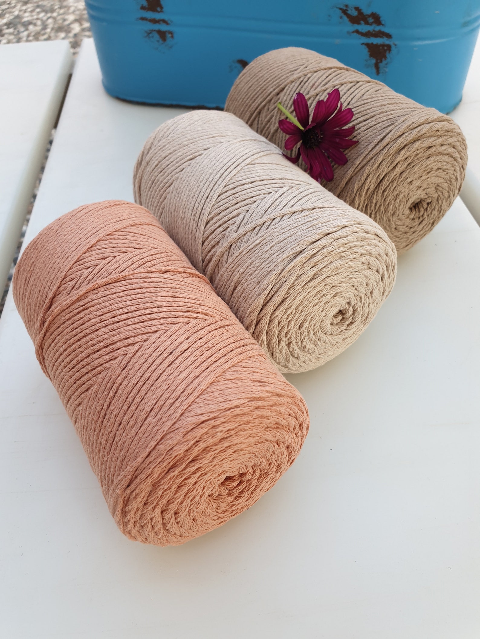 2 Mm Cotton Macrame Rope 250 Gr. 250 Mt.macrame Yarn %100 | Etsy