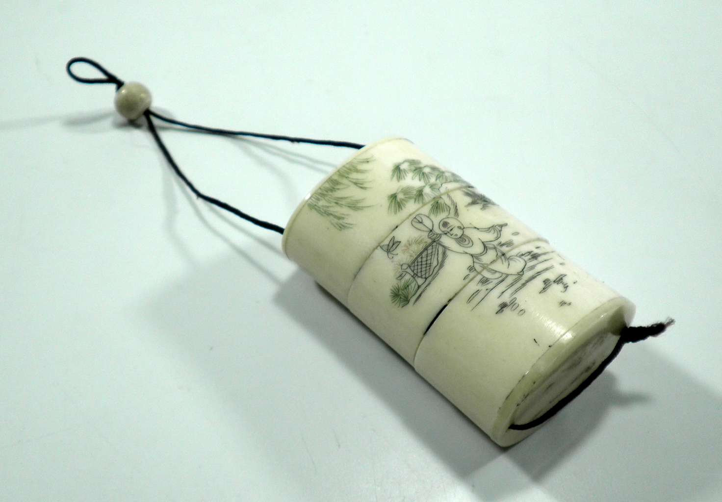 Vintage Early 20C Japanese Hand-carved Cattle Bone Inro W/ Ojime, Hand ...