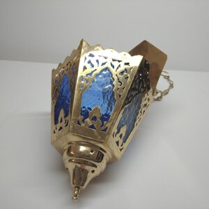 Vintage North African Islamic Ceiling Hanging Light, Bright Brass, H 30 ...