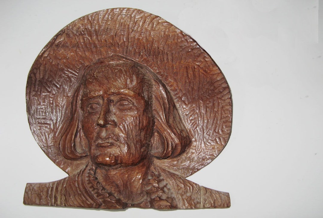 Vintage Detailed Early American Founding Fathers 3D Wood Carving ...