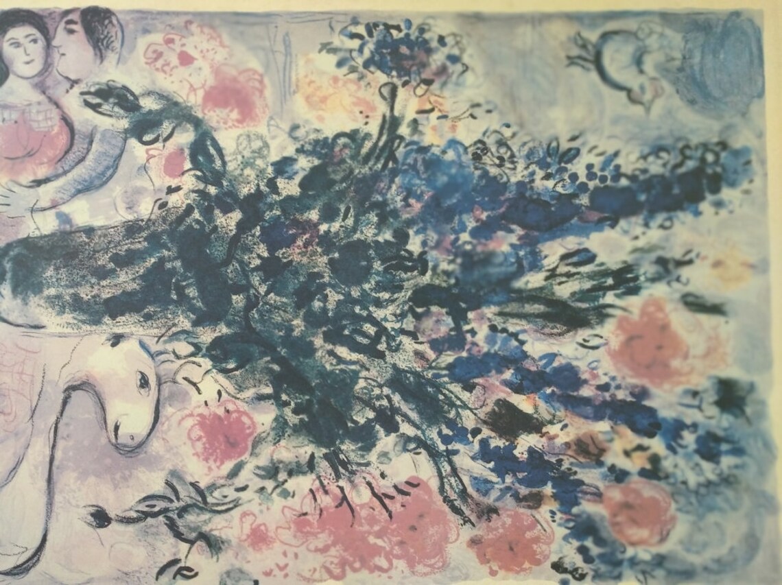 Marc Chagall Signed Colored Limited Edition Lithographic Reproduction ...