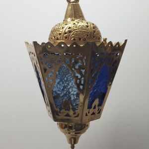 Vintage North African Islamic Ceiling Hanging Light, Bright Brass, H 30 ...