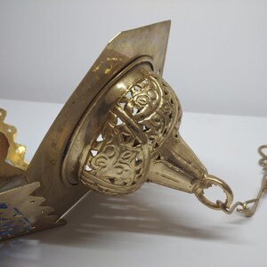 Vintage North African Islamic Ceiling Hanging Light, Bright Brass, H 30 ...