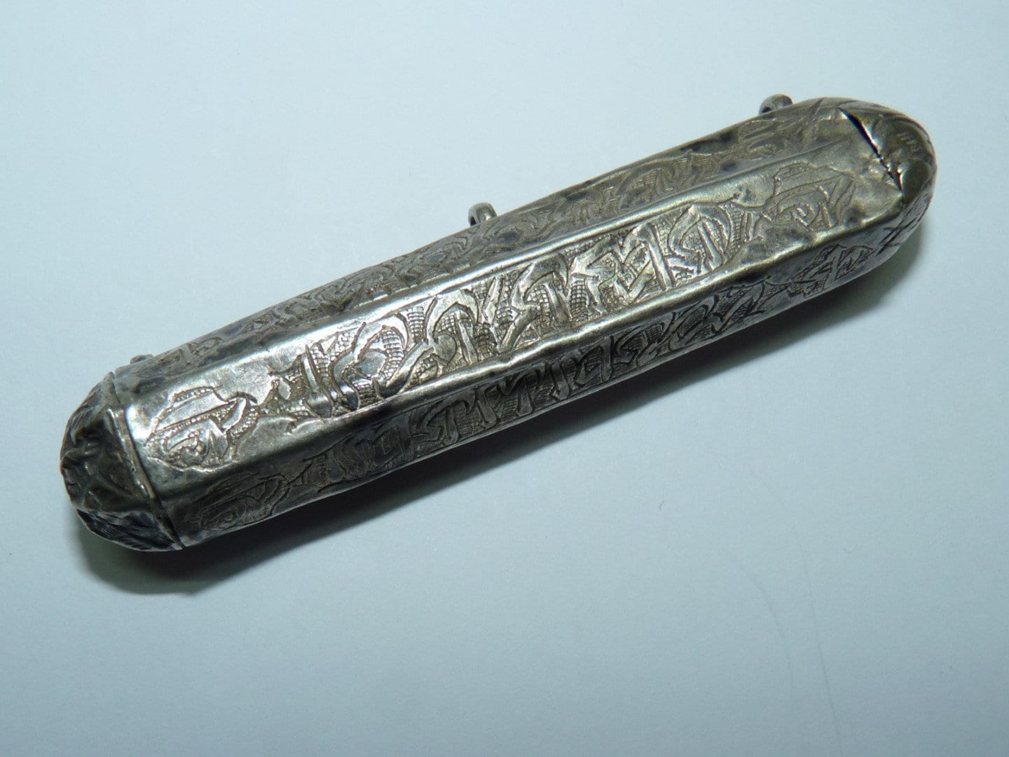 Antique Islamic Low Silver Amulet Talisman Container Arabesque ...