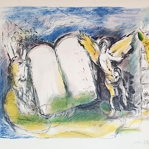 Marc Chagall Signed Lithographic Limited Edition Reproduction, Moses ...
