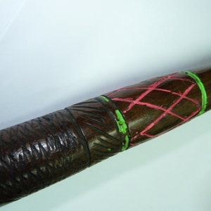 Antique African Hand-carved Wooden Staff Walking Stick, Animal and ...