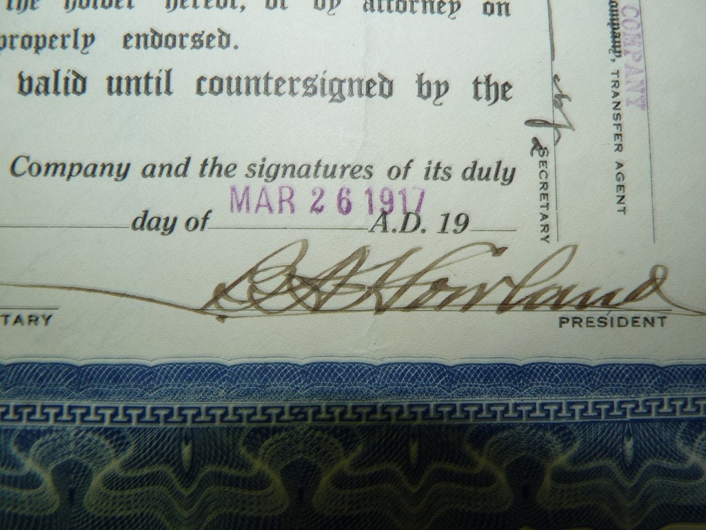 Original Antique 1917 Signed 100 Mining Shares Deed New Era - Etsy UK