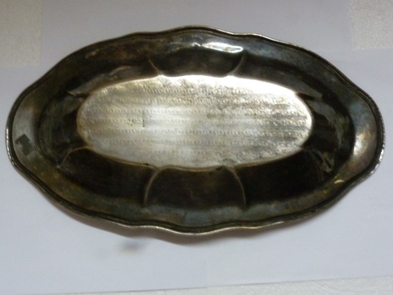 Fine Antique Canadian Silver-plated Viking Plate EP Brass Dish Scrolled ...