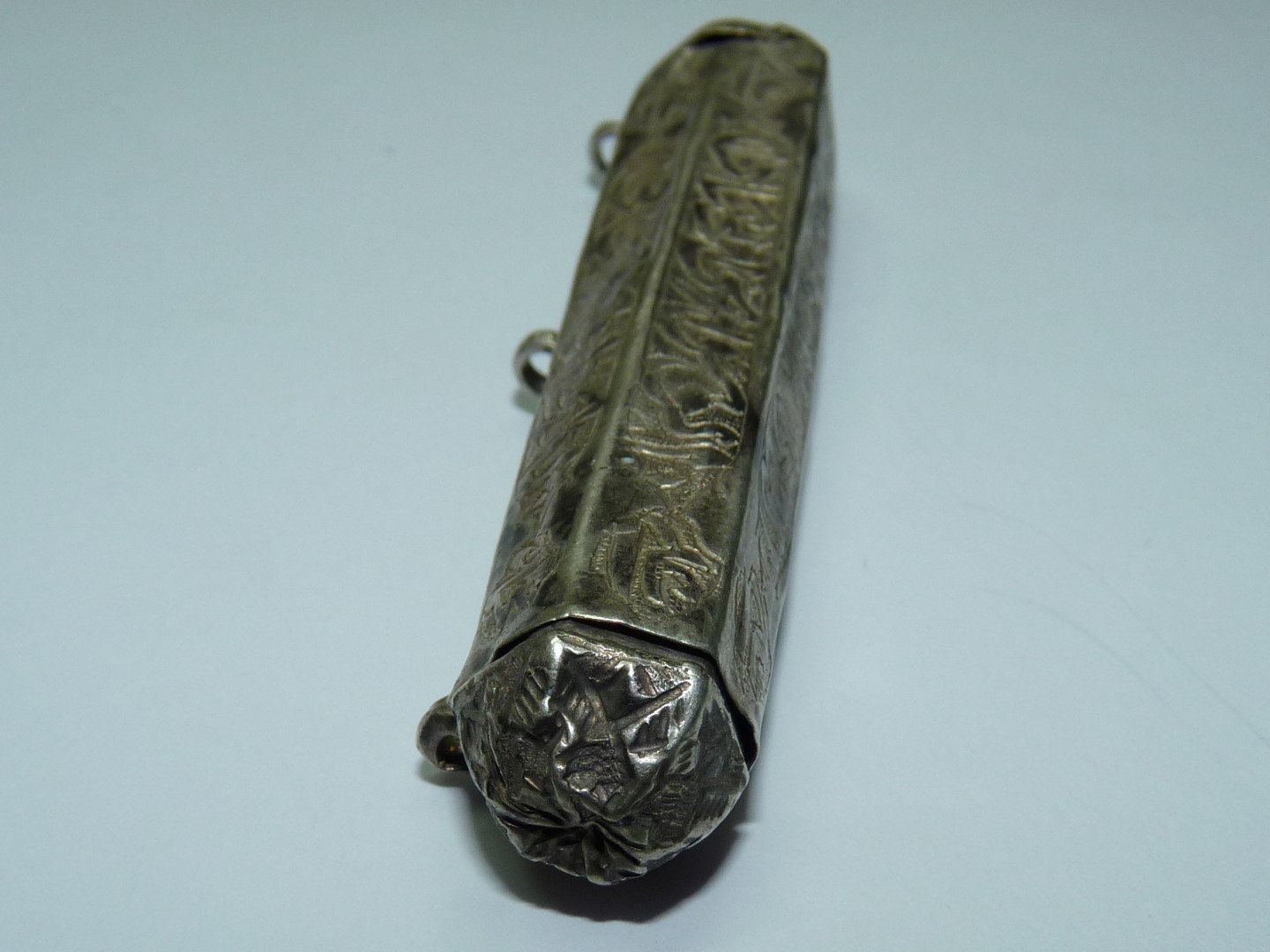 Antique Islamic Low Silver Amulet Talisman Container Arabesque ...