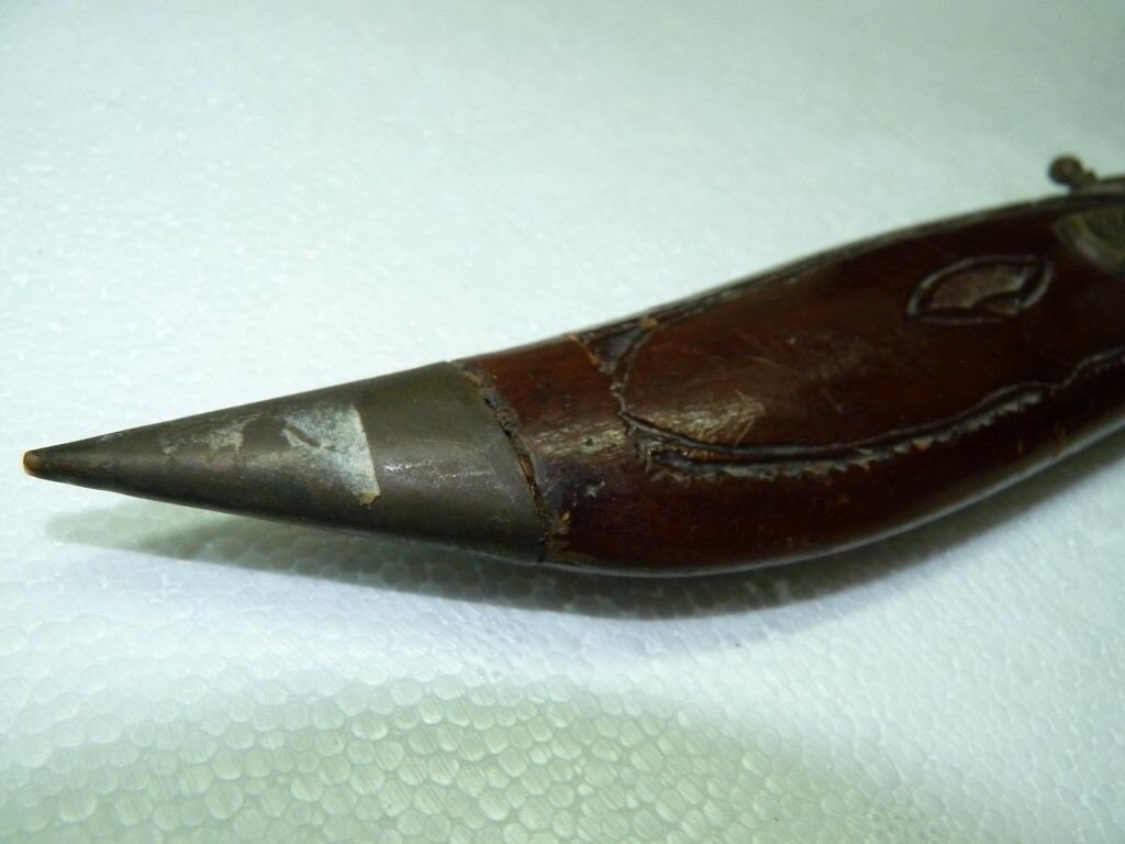 Vintage Shibriya Dagger, Carved Ornamented Wooden Handle & Sheath With ...
