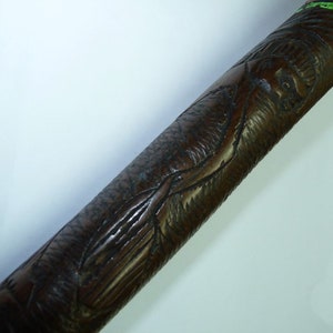 Antique African Hand-carved Wooden Staff Walking Stick, Animal and ...