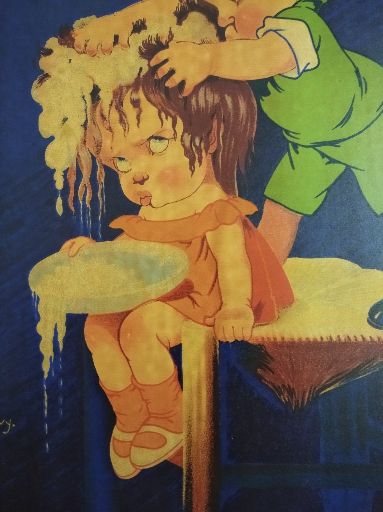 Vintage 1920'S French Lithographic Poster, John Oney, Children La ...