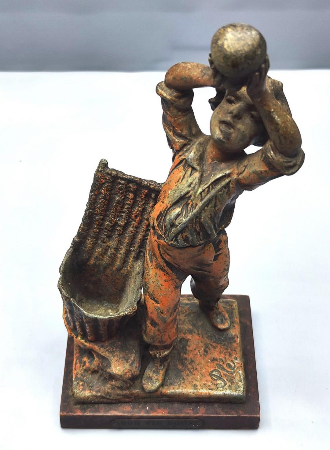 Charming Antique Signed French Sculpture, Henri Honore Ple, "bon Vin ...