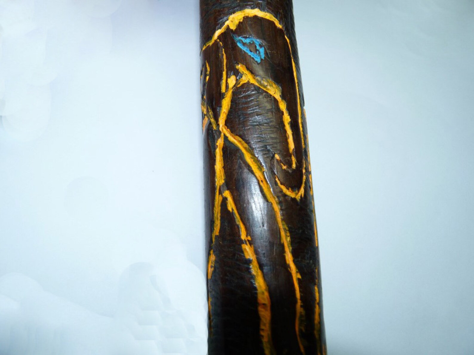 Antique African Hand-carved Wooden Staff Walking Stick, Animal and ...
