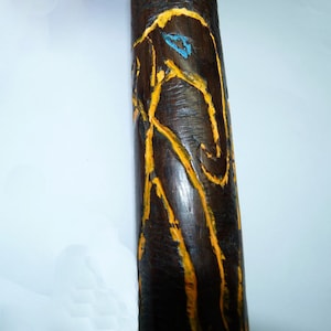 Antique African Hand-carved Wooden Staff Walking Stick, Animal and ...