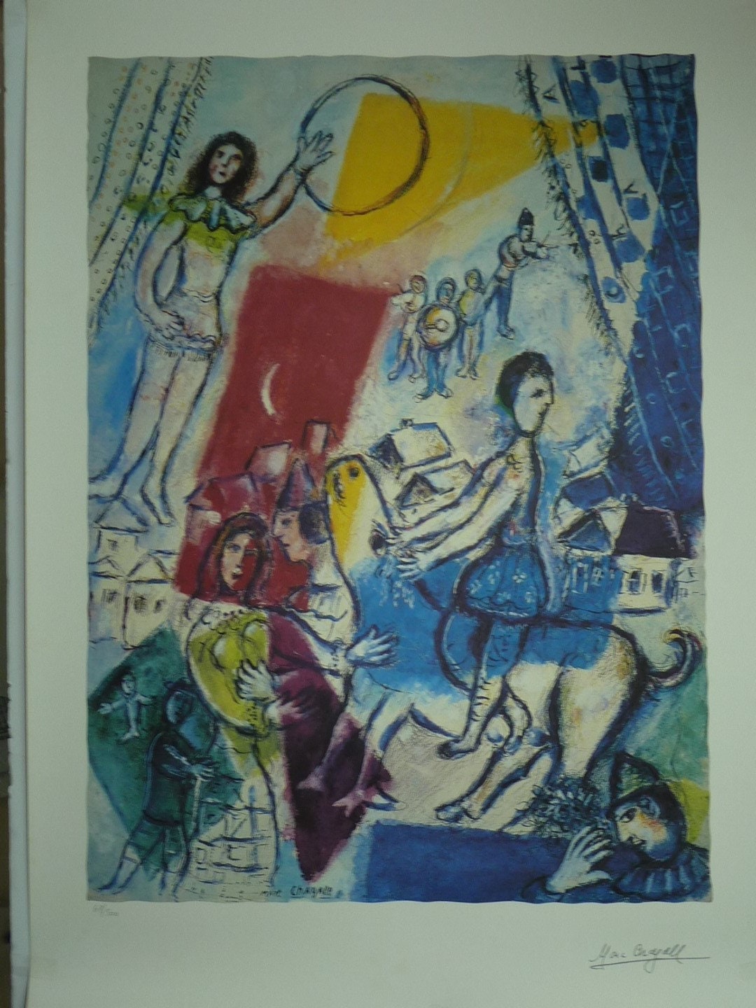 Marc Chagall Limited Edition Reprint 68/500 Colored Lithographic Work ...