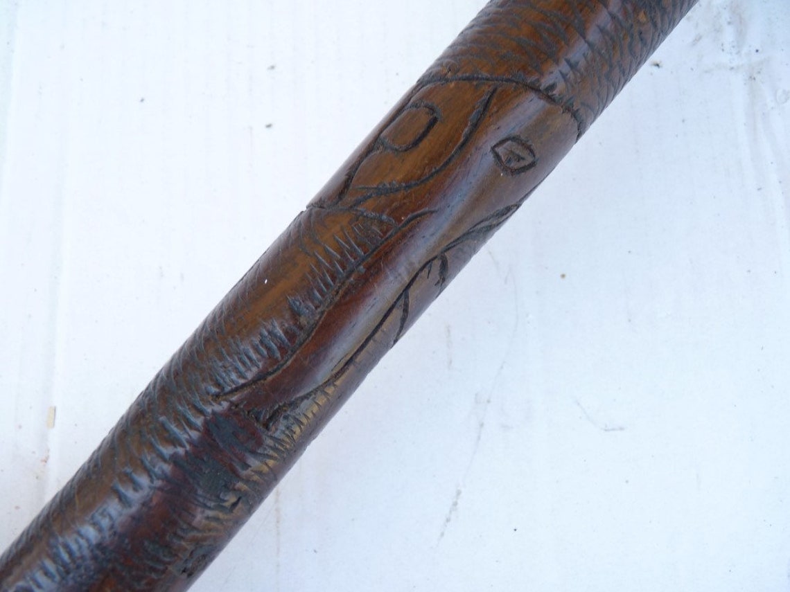 Antique African Hand-carved Wooden Staff Walking Stick Animal - Etsy
