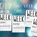 Printable 2016 Numbered Week Cards with Monthly Calendar | Etsy