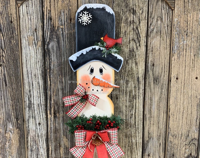 Snowman Door Hanger, Snowman Porch Leaner, Snowman Decoration, Wooden ...