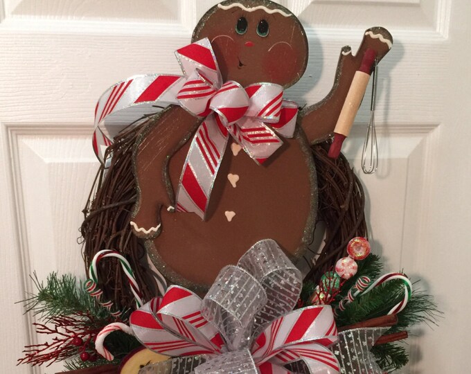 Gingerbread Wreath/christmas Gingerbread Wreath/ Kitchen Wreath ...