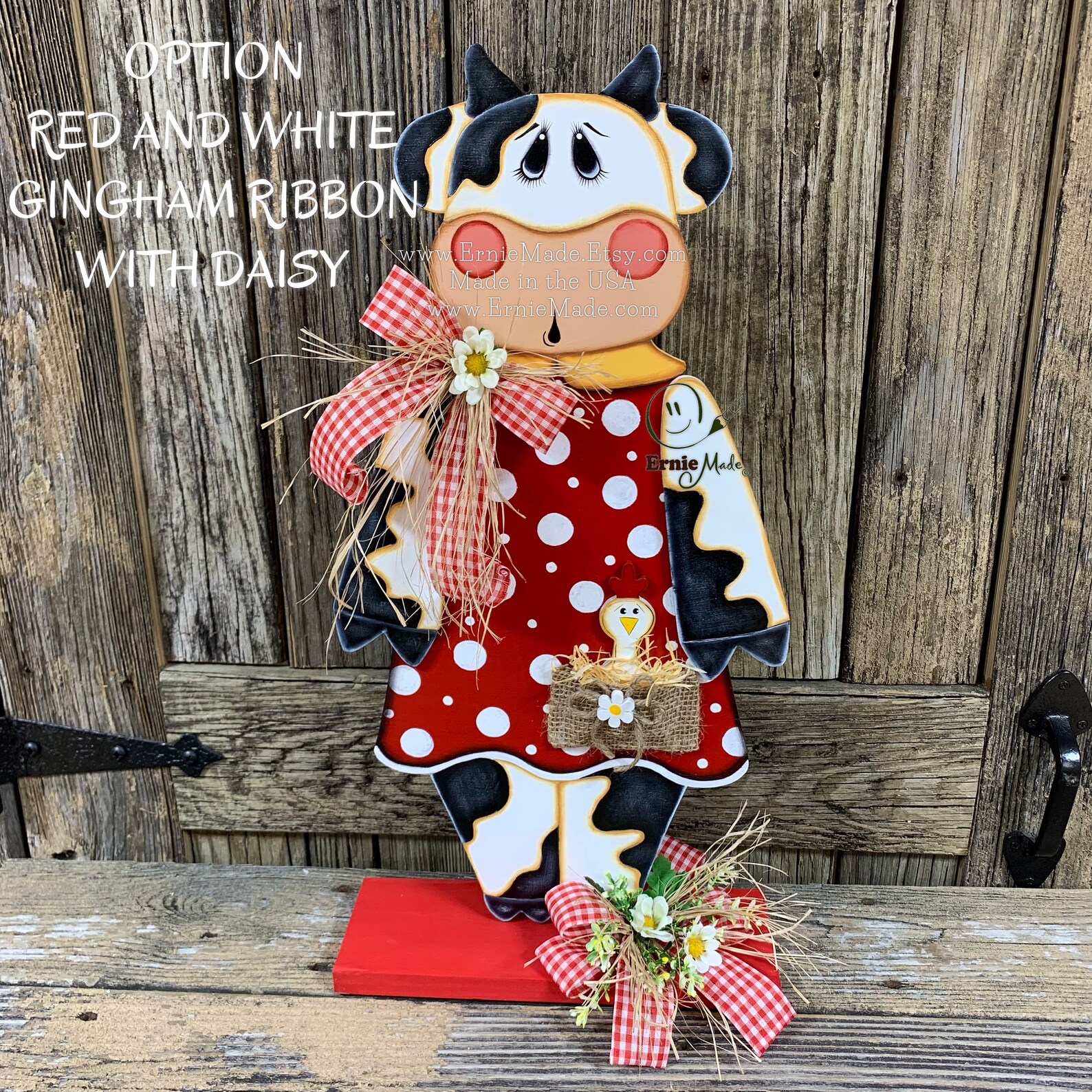 Farmhouse Centerpiece Cow Decoration Primitive Wooden Cow - Etsy