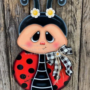 Ladybug Decoration, Ladybug Door Hanger, Ladybug Sign, Wooden Ladybug ...