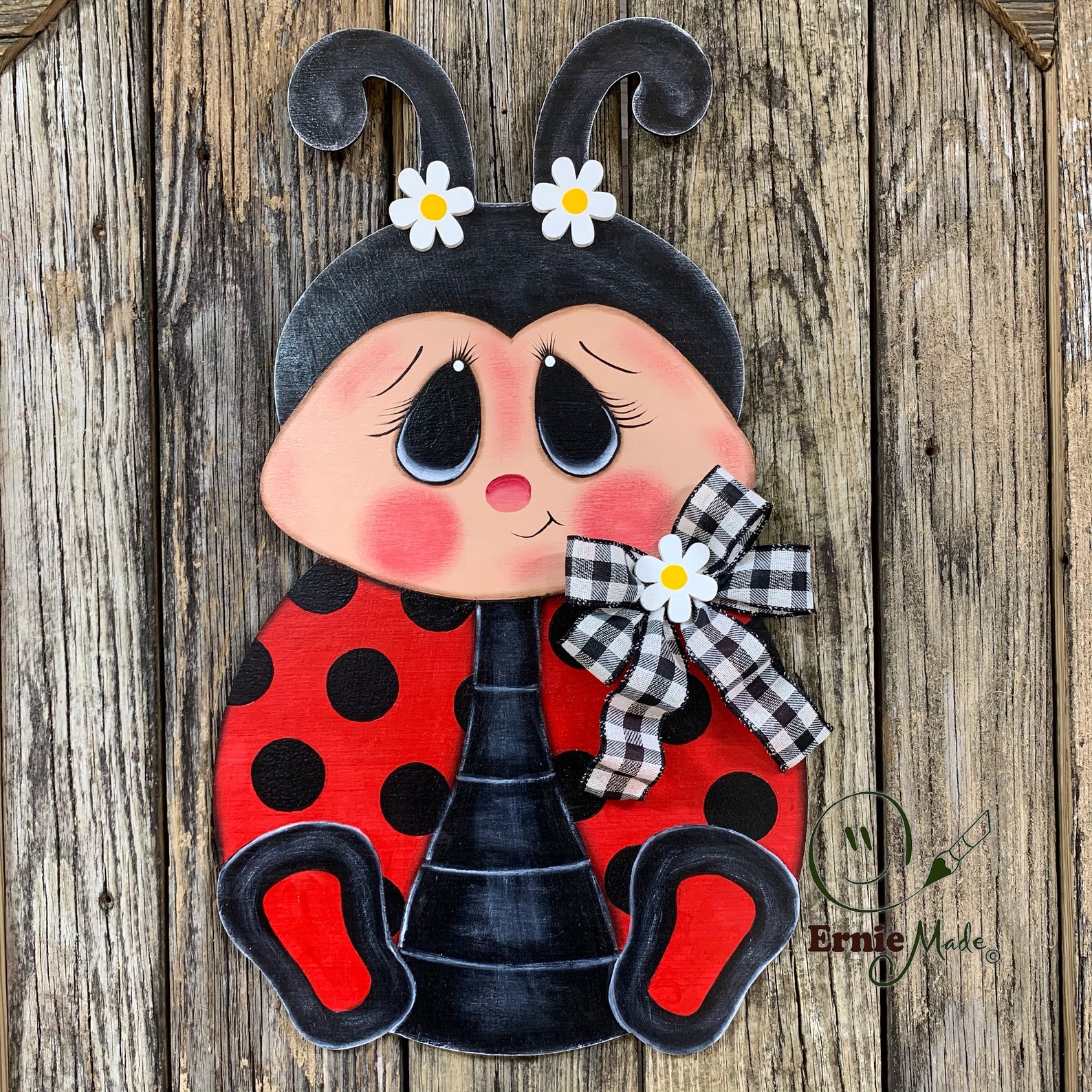 Ladybug decoration Ladybug door hanger Ladybug sign wooden | Etsy