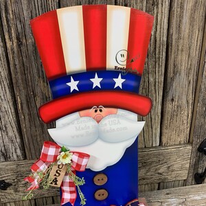 Uncle Sam, Patriotic Decoration, Summer Decor, Primitive Wooden Uncle ...