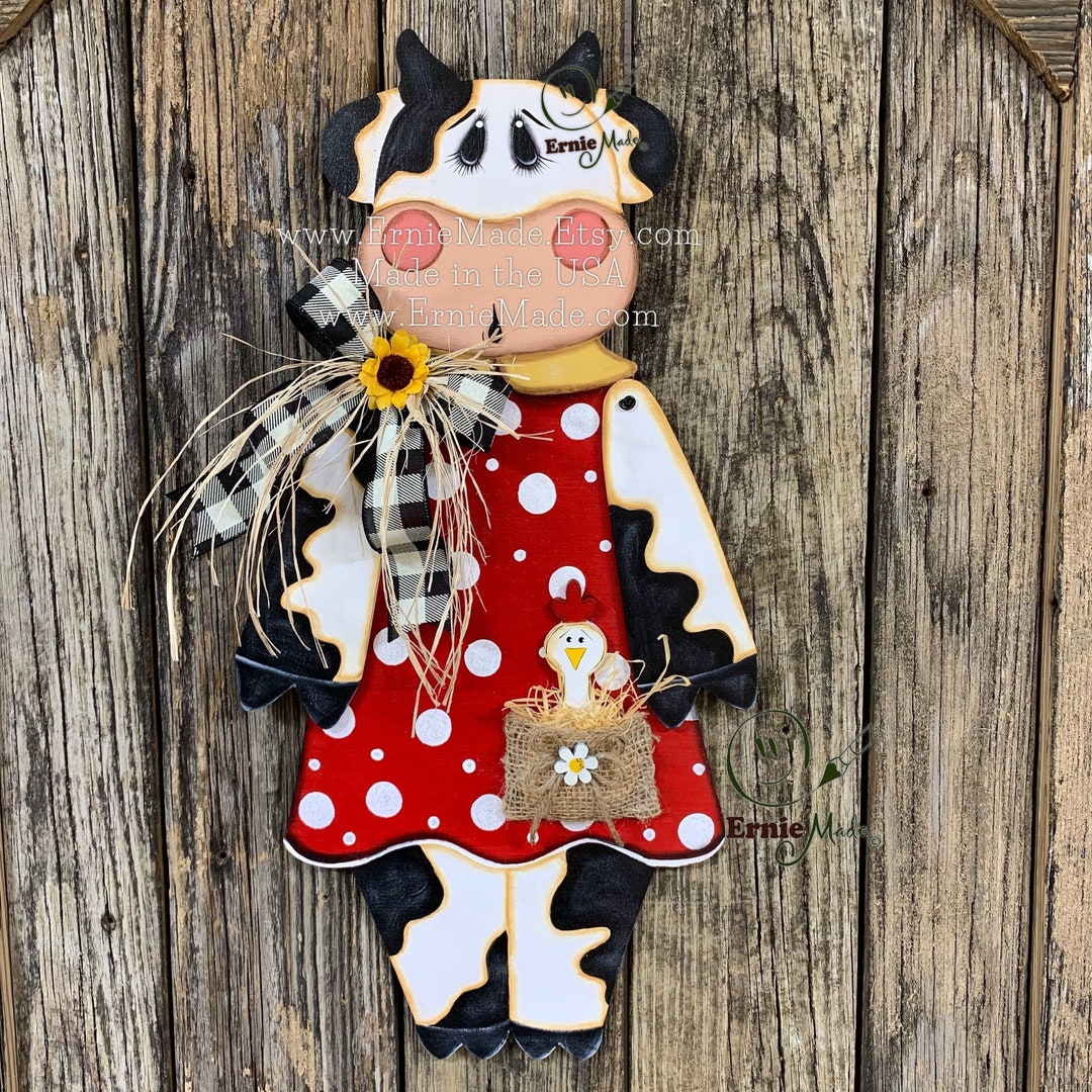 Farmhouse Cow Door Hanger Cow Decoration Wooden Cow Sign - Etsy