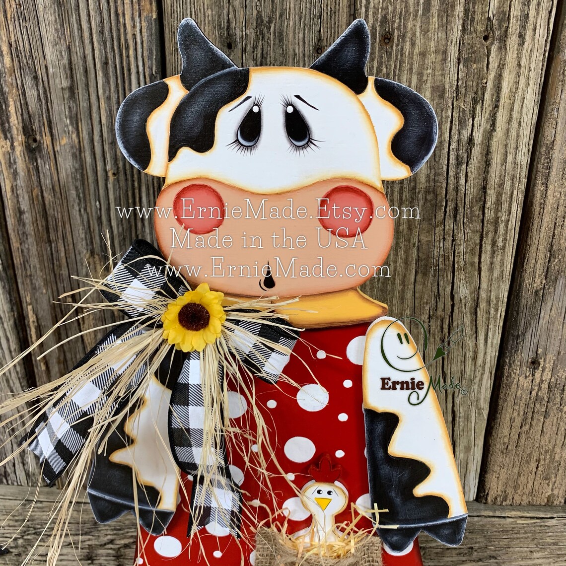 Farmhouse Centerpiece Cow Decoration Primitive Wooden Cow - Etsy