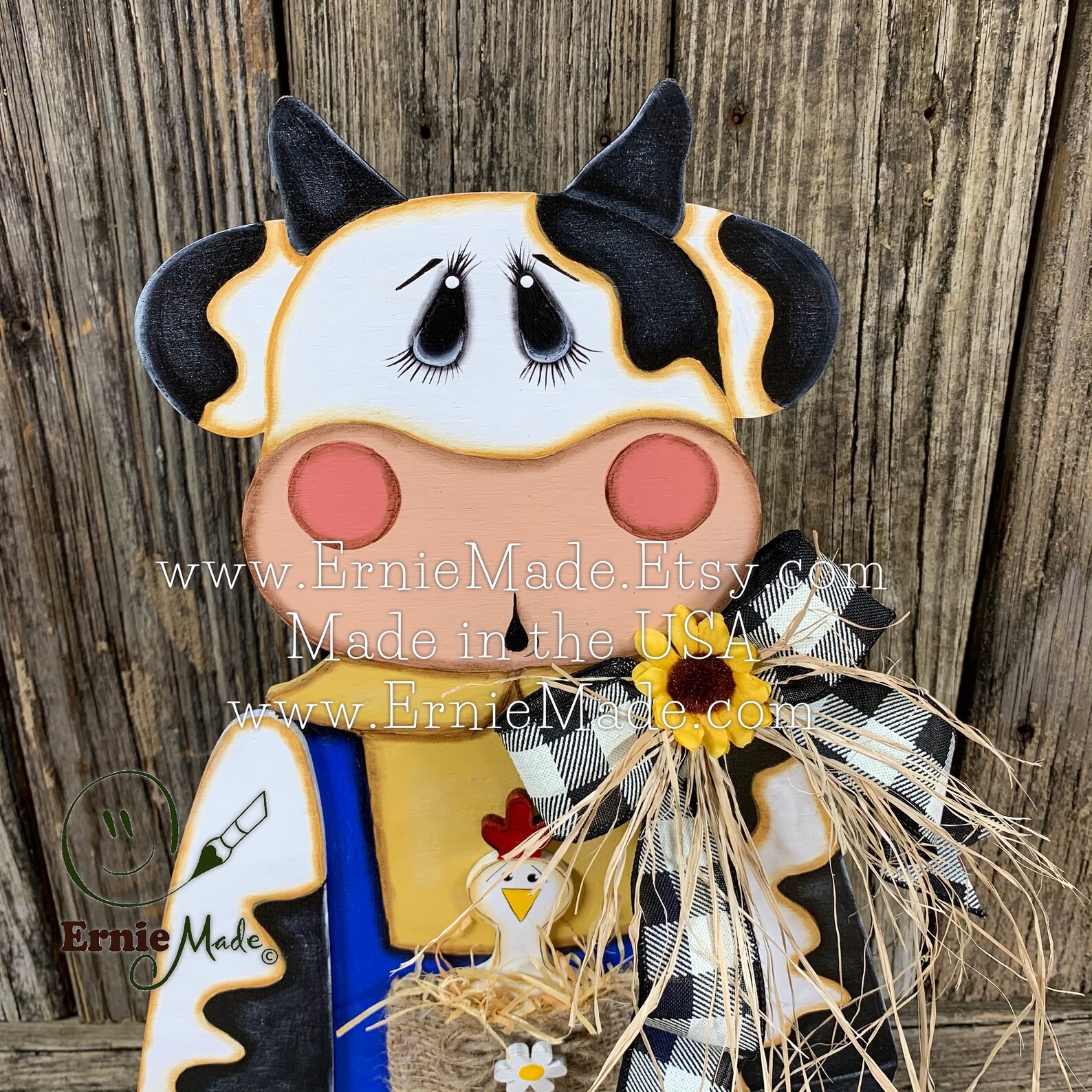 Farmhouse Centerpiece Cow Decoration Primitive Wooden Cow | Etsy