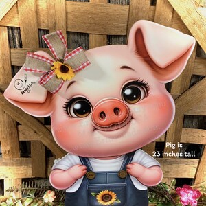 Farmhouse Centerpiece, Pig Decoration, Pig Sign, Wooden Pig Shelf ...