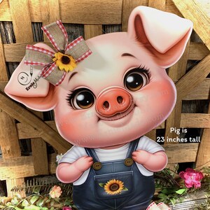 Farmhouse Centerpiece, Pig Decoration, Pig Sign, Wooden Pig Shelf ...