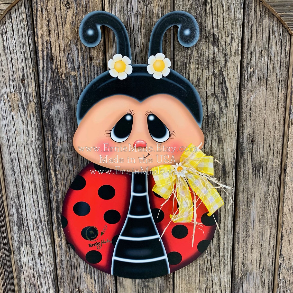 Ladybug Decoration, Ladybug Door Hanger, Ladybug Sign, Wooden Ladybug ...