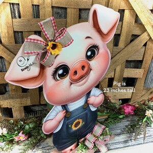 Farmhouse Centerpiece, Pig Decoration, Pig Sign, Wooden Pig Shelf ...
