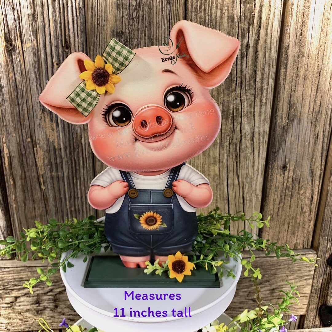 Farmhouse Pig Decoration, Tiered Tray Pig Decor, Pig Shelf Sitter, Baby ...