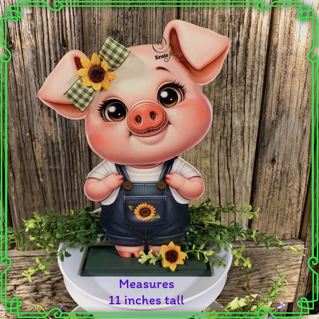 Farmhouse Pig Decoration, Tiered Tray Pig Decor, Pig Shelf Sitter, Baby ...